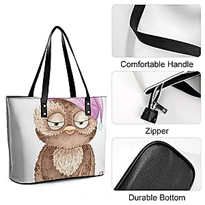 Womens Handbag Owl Leather Tote Bag Top Handle Satchel Bags For Lady