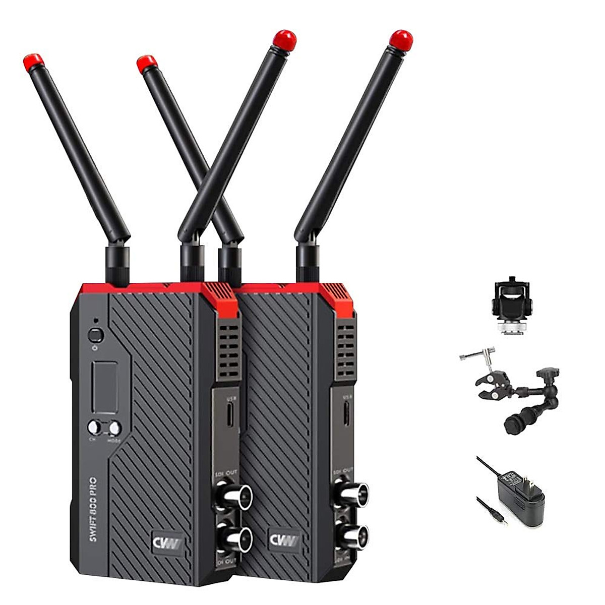 CVW Swift 800Pro Wireless Video Transmission System Set HDMI SDI HD Image Wireless 800ft Transmitter Receiver RTMP Live Streaming APP Monitor CVW 800 Pro for iPad Smartphone Monitor DSLR Camera