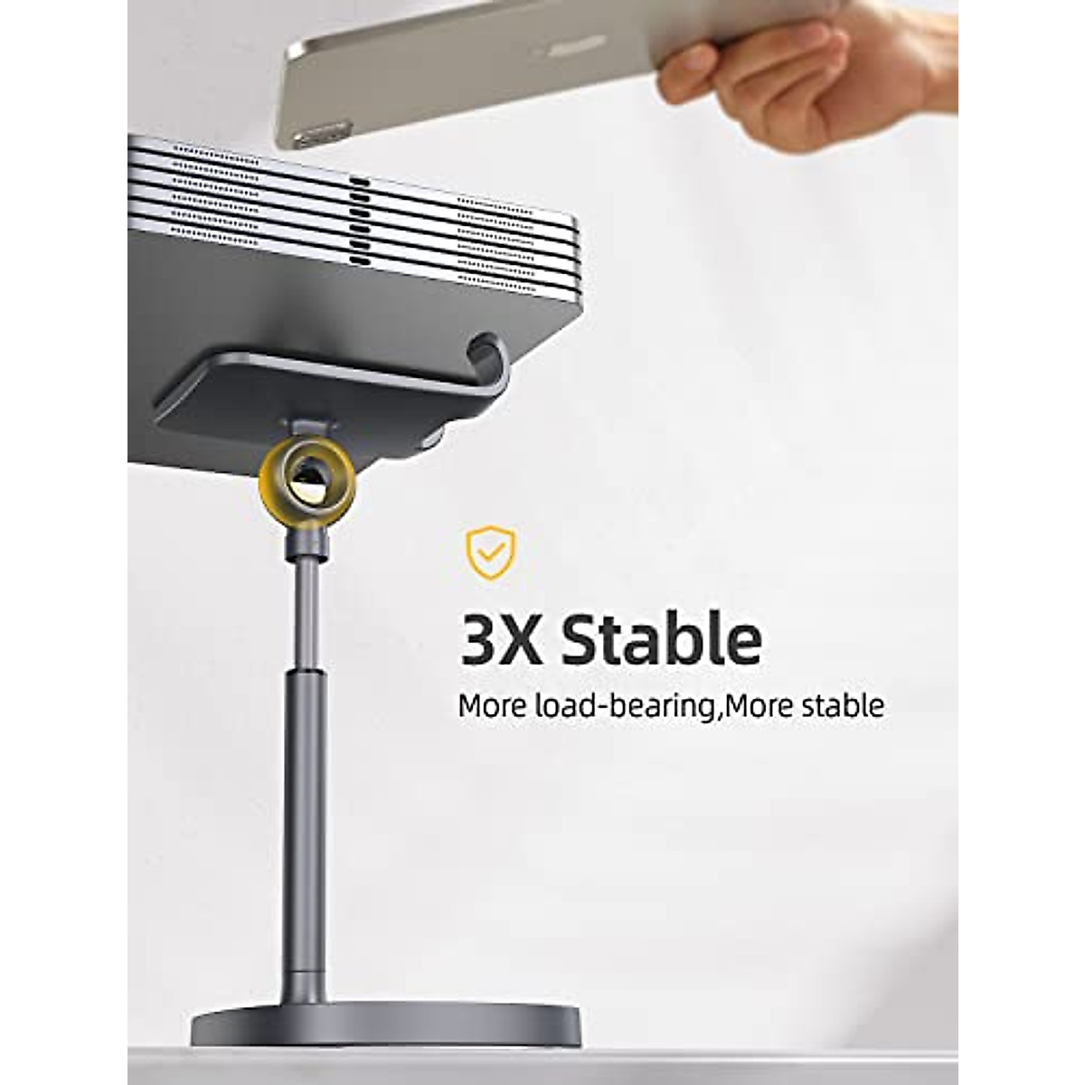 LISEN Office Supplies Decor Cell Phone Stand Universal Home Office Desk, Reduce Neck Pain Height Angle Adjustable Cell Phone Stand, Taller, and More Photogenic iPhone Stand When Phone & Tablets Video…