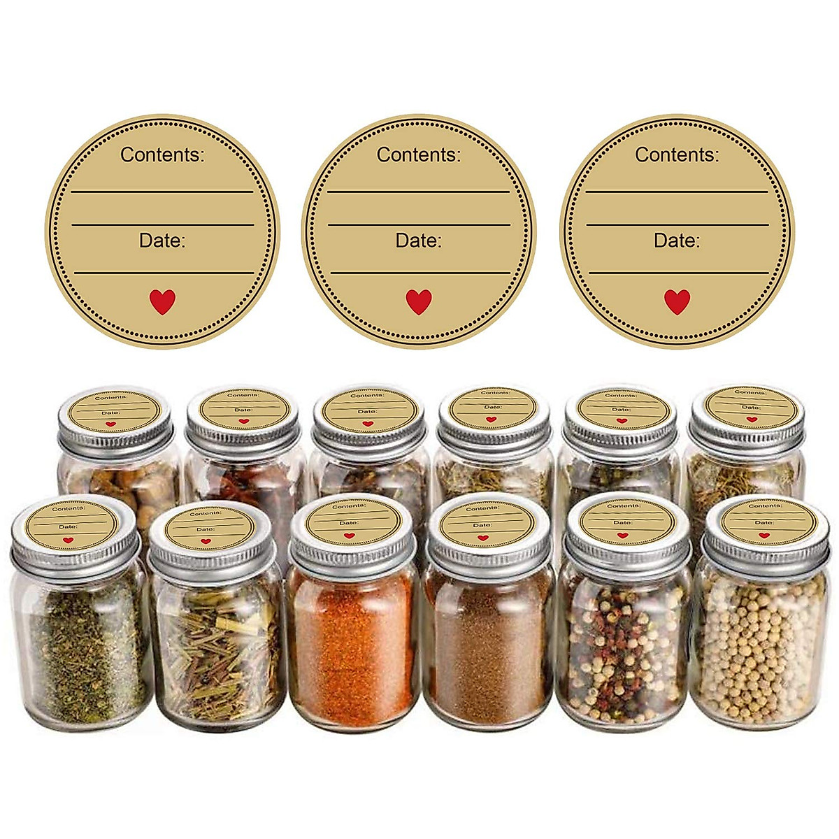 Canning Jar Stickers 2'' Kraft Round Shape Spice Labels for Jar Lids - Natural Brown Kraft Stickers for Canning Labels 500 Pcs Mason Jar Labels for Jar,Bottle Seal,Store Owners,Crafts, Oganizing,Gift