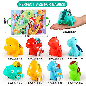 ALASOU 9 PCS Dinosaur Fantastic Creatures Toys with Playmat/Storage Bag|Baby Car Toys for 1 Year Old Boy|1st Birthday Gifts for Toddler Age 1-2|1 Year Old Boy Birthday Gift for Infant 12 18 Months
