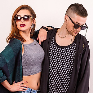 Flutesan 6 Pieces Glasses Chain Goth for Women Men Eyeglass Holder Chain Lanyard Sunglasses Chains Bat Moon Love Cat Pendant Eyewear Strap Holder Anti Lost Eyeglass Leash