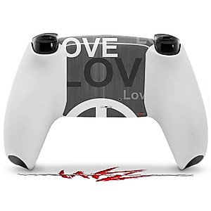 WraptorSkinz Skin Wrap compatible with Sony PS5 DualSense Controller Love and Peace Gray (CONTROLLER NOT INCLUDED)