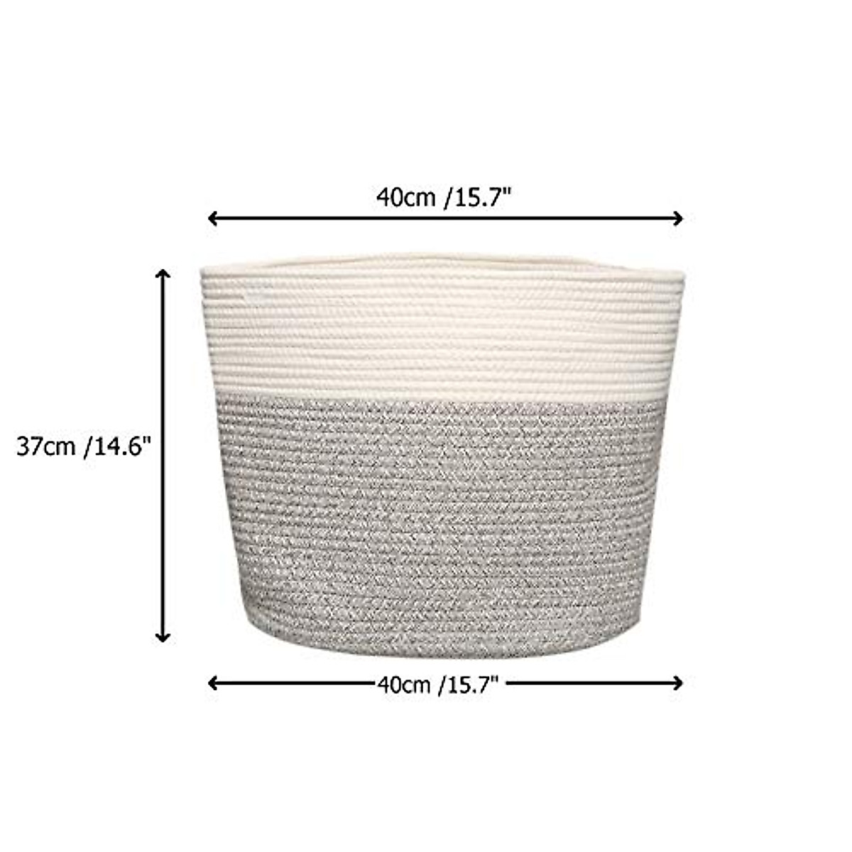 Baskets for Clothes Storage, Large Rope Laundry Basket, Woven Basket for Clothes,Bags,Toys,Towels, Hamper for Laundry, Rope Basket, Blanket Basket, Environmental Protection Material