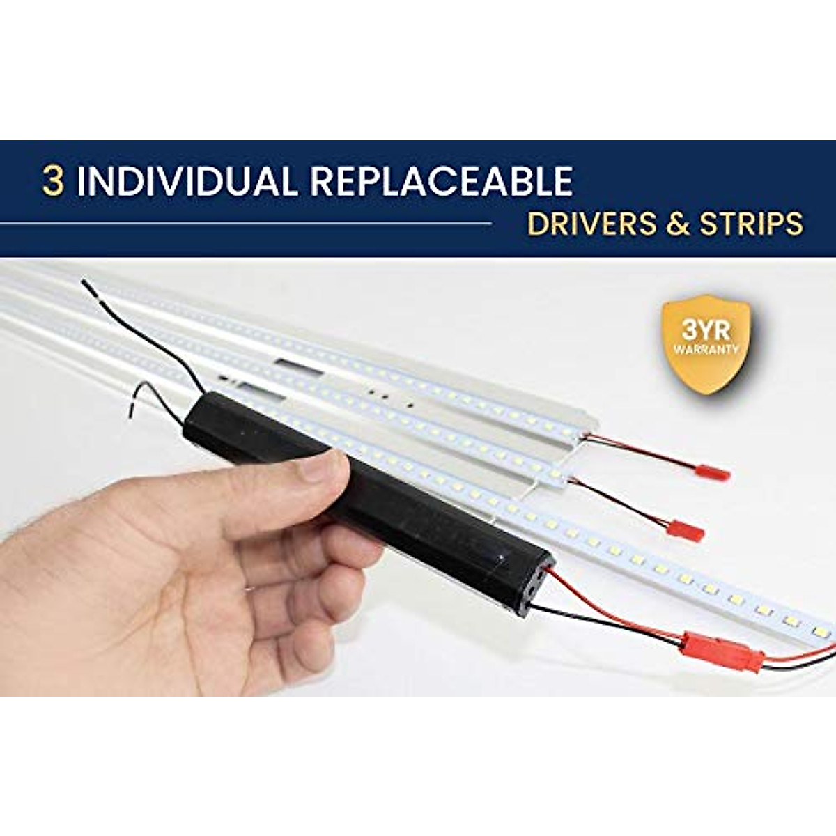 Orilis (10-Pack) 72W Commercial Outdoor Integrated Hardwired 4 Ft. Vapor Tight Water Resistant Anti-Fogging LED Fixture IP65-6500K - 7,000-9,000 Lumen