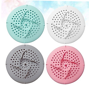 Veemoon 4pcs Floor Drain Cover Bathtub Strainer Bathtub Drain Cover Silicone Drain Cover Kitchen Sink Plug Sink Drain Filter Home Sink Filter Bath Sink Bath Filter Simple Kitchen Supplies