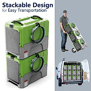 ALORAIR 180 Pint Commercial Dehumidifier with Pump for Basement Warehouse & Job Sites, Large Space Crawl Space Dehumidifier for Efficient Water Damage Restoration,5 Years Warranty,Green