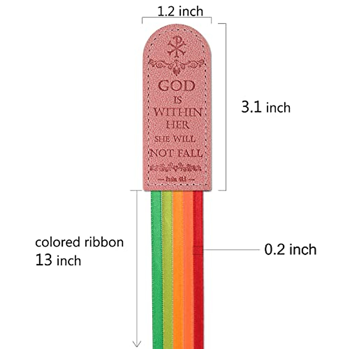 3 Pieces Leather Bible Bookmarks Bible Ribbon Bookmark Multi Ribbon Page Marker, Bible Verse Inspirational Bookmarks - Psalm 46:5, Proverbs 4:23, Philippians 4:13, Bible Accessories,Bible Supplies