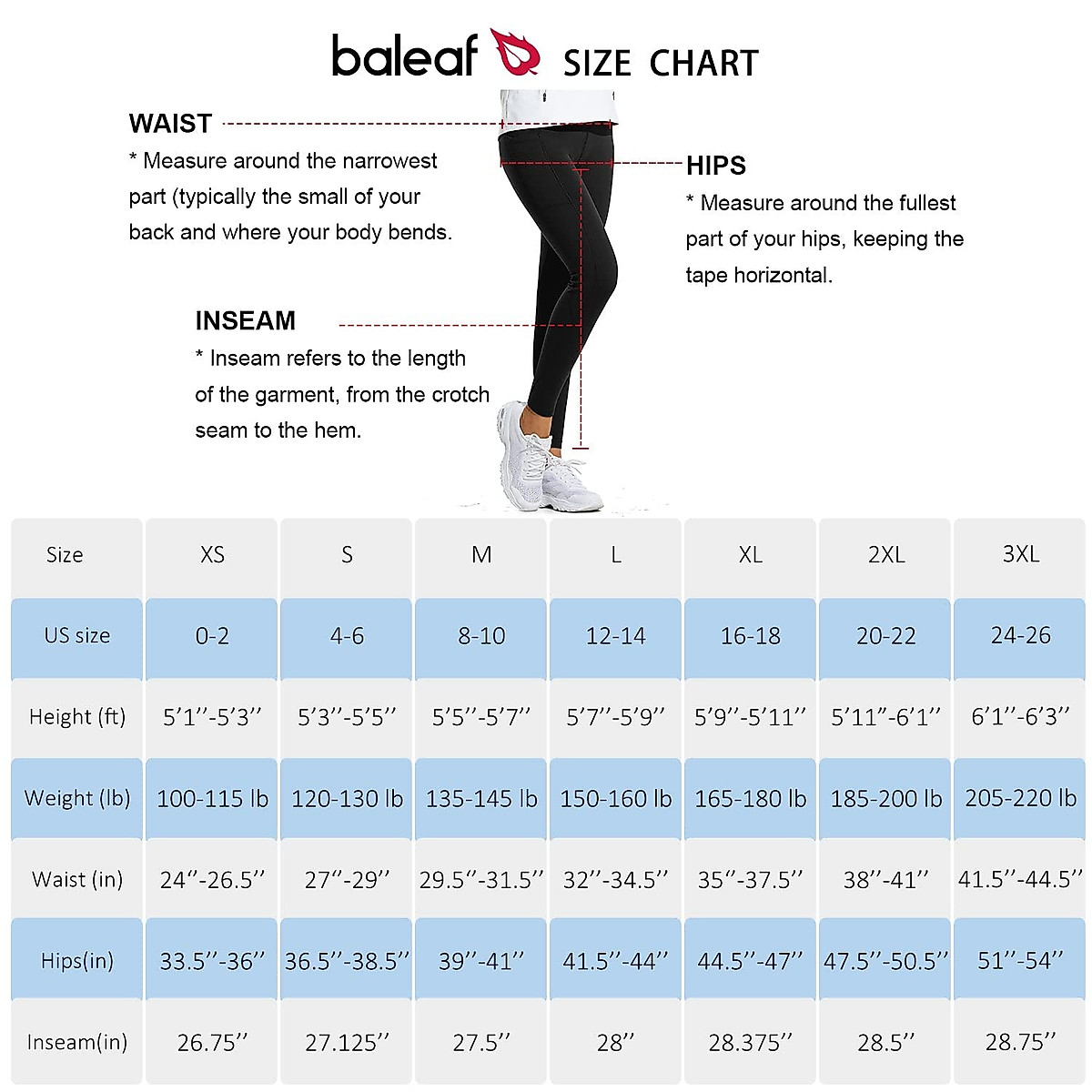 BALEAF Women's Fleece Lined Water Resistant Legging High Waisted Thermal Winter Hiking Running Pants Pockets Black Small