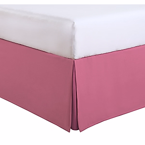 Fresh Ideas Kids Twin Bed Skirt - Lux Hotel Tailored Microfiber Bedskirt, Classic 14" Drop Length – Pink
