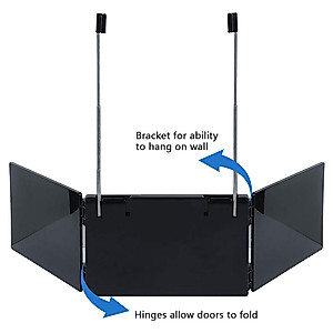 XKWL Portable 3 Way Trifold Mirror, 360° Barber Mirror for Hair Cutting,Hair Styling, Shaving, Grooming, Dye Hair and Makeup with Adjustable Height Brackets, Good for Travel Home Bathroom