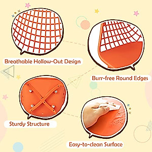 Costzon Kids Chair, 4-Piece, Child-Size Chairs with Curved Backrest, Ergonomic Armrests, Metal Legs & Anti-Slip Foot Pads, Toddler Furniture for Playroom, School, Daycare, Toddler Chairs (Colorful)