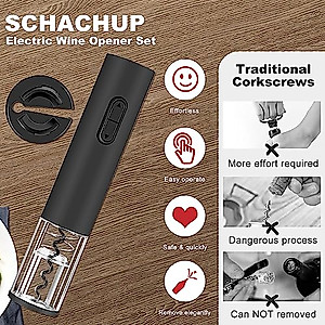 Electric Wine Opener, Wine Bottle Openers, Automatic corkscrew wine opener with Foil Cutter, Cool home kitchen gadgets, wine accessories for wine lovers, house warming gifts new home, Party Bar