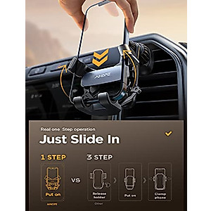 AINOPE Car Phone Holder Mount 2023 Gravity Vent Phone Mount For Car With Extention&Short Air Vent Clip Never Blocking Cell Phone Holder Mount For Car Vent Compatible With iPhone 14 Pro Max 13 and More