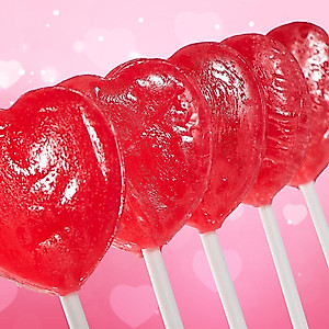 Snacktery Heart Lollipops - 28 Count - Heart-Shaped Valentines Lollipops - Red Valentine Suckers - Strawberry Flavored Heart Suckers - 12 Ounce