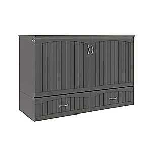 AFI Southampton Murphy Bed Chest with Charging Station, Queen, Grey