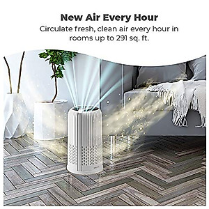 HoMedics TotalClean 4-in-1 Tower Air Purifier, 360-Degree HEPA Filtration for Allergens, Dust and Dander with Ionizer for Home, Office and Desktop, Night-Light and Essential Oil Aromatherapy (White)