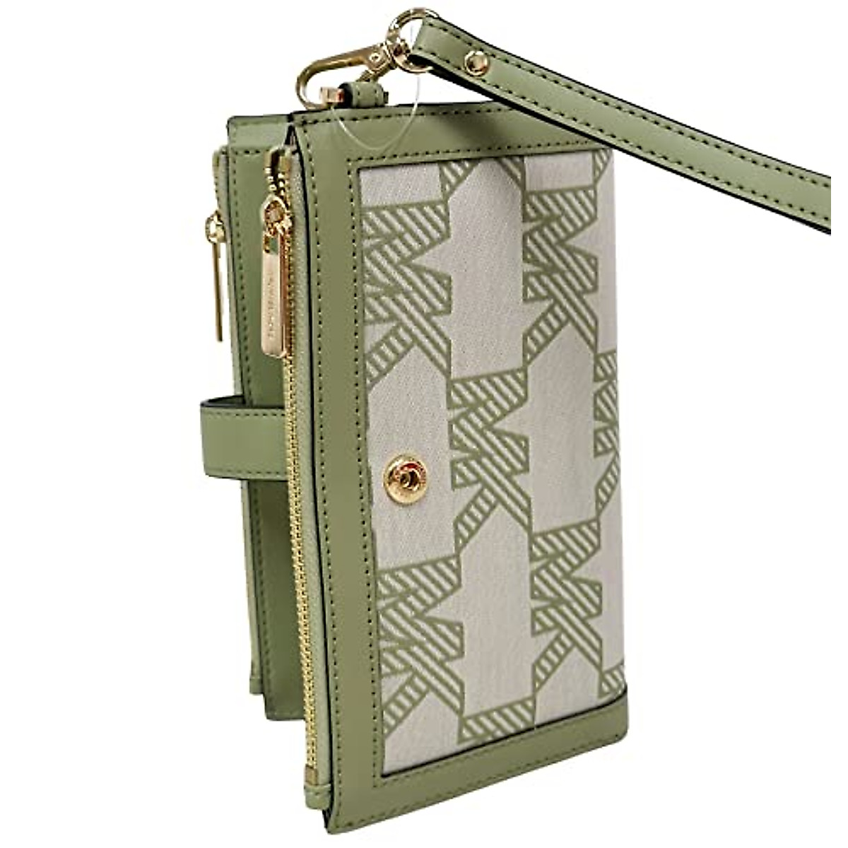 Michael Kors Jet Set Travel Double Zip Phone Wristlet Wallet Light Sage Green