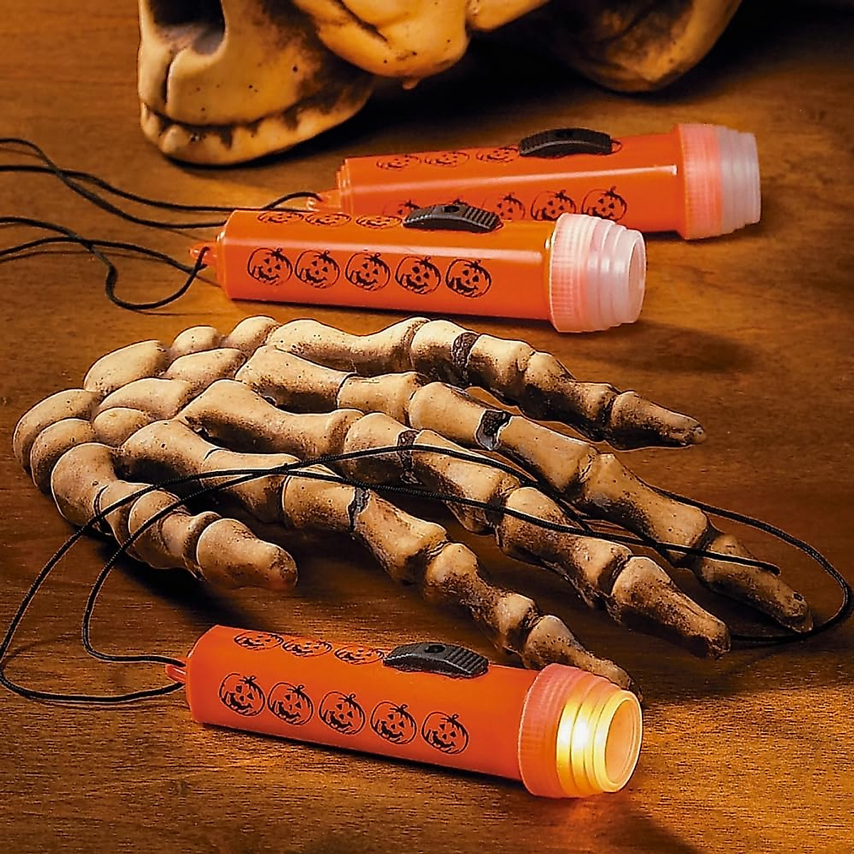 Fun Express - Mini Halloween Flashlight On A Rope for Halloween - Apparel Accessories - Accessories - Misc Accessories - Halloween - 12 Pieces