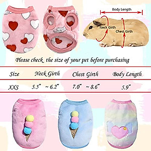 CooShou 4 Pieces Bunny Clothes for Rabbits- Small Animal Guinea Pig Warm Vest Clothes Costume Soft T-Shirt for Kitten Ferret Chihuahua Puppy Mini Dog and Small Animals XXS