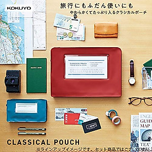 Kokuyo F-VBF230S Classical Pouch, A4 Case, Sepia