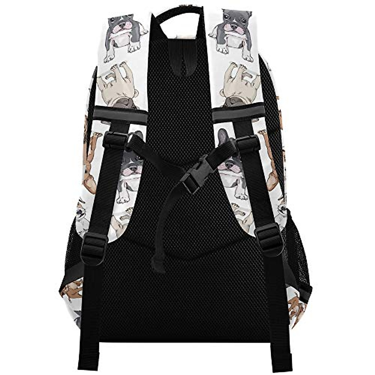 ALAZA Cute Doodle Dog Print Pug Puppy French Bulldog Beagle Backpack Purse for Women Men Personalized Laptop Notebook Tablet School Bag Stylish Casual Daypack, 13 14 15.6 inch