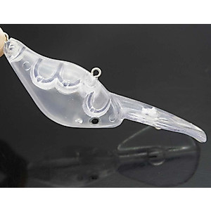 New 10PCS Unpainted Fishing Blanks Crankbait 9.7cm 11g topwater Artificial Bait Fishing Lures Blank Minnowbait Hard unpainted Artificial Bait Bodies DIY Fishing Tackle Spoons with Free Eye