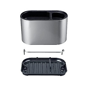 MITOUER Stainless Steel Sink Caddy, Sponge Holder & Dish Brush Holder for Kitchen Sink, Kitchen Scrubber Organizer with Removable Drain Tray, Kitchen Caddy Sink Organizer