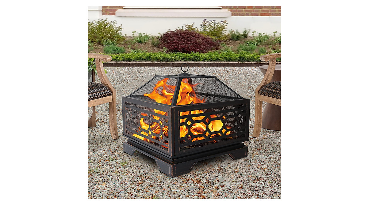 Hykolity 26" Outdoor Fire Pit - Extra Deep & Versatile
