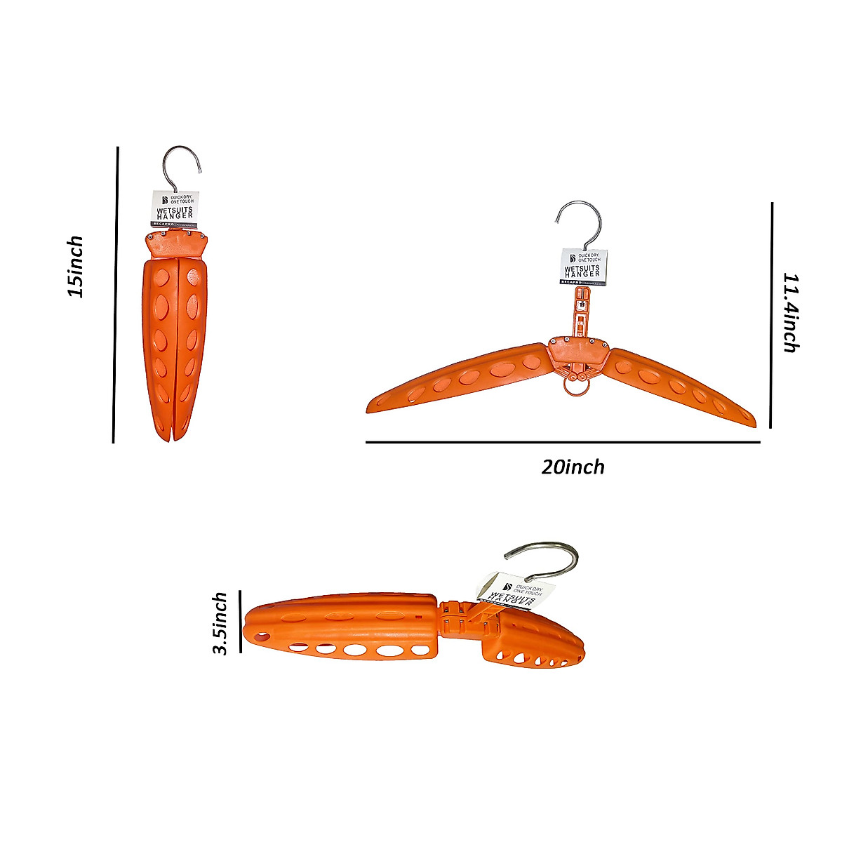 BECAPRO Wetsuit Hanger Foldable Surfing Suit Rack(Orange)