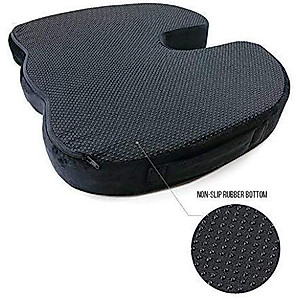 SnugPad Upgraded Memory Foam Seat Cushion, for Sciatica, Back, Hip, and Tailbone Pain Relief, Firm Comfortable, Support for Office Chair, Wheelchair,Car. Nonslip Orthopedic Memory Foam Coccyx Cushion