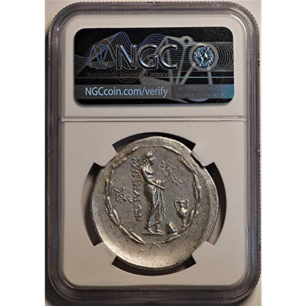 GR AEOLIS, MYRINA, 2nd Century BC Ancient Greek Antique Silver Coin AR Tetradrachm About Uncirculated NGC