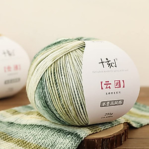 200g/Ball Wool Cotton Acryilc Yarn Gradient Rainbow Color Autumn Winter Sweater Scarf Hat Hand Knitting Crochet (Color : YT07)