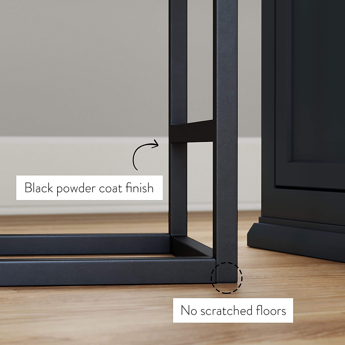 Nathan James Nelson Bar Stool with Leather Cushion and Metal Base, 24", Warm Brown/Black