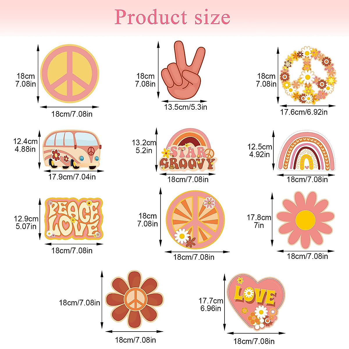 51 Pcs Two Groovy Party Hanging Swirl Decorations, Groovy Retro Hippie Boho Party Hanging Swirl Rainbow Daisy Flower Decorations for Girls Star Groovy Daisy Birthday Baby Shower Party Supplies