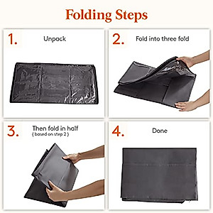 Lifewit 6 Packs Under Bed Storage Containers, Large Capacity Blanket Storage Bags with Reinforced Handles, Organization and Storage for Clothes, Sheets, Towels, Bedroom, Closet, College Dorm, Grey