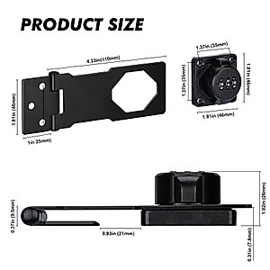 Mugvolax Anti-Theft Household Cabinet Password Hasp Locks, Combination Door Lock, Combination Latches, Keyless Door Lock, Hasp Locks with 3 Digit Password for Combination and Cabinet