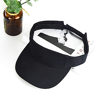 Rbenxia 5 Pieces of Black Adjustable Sport Visors Sun Visor Hats Cap Visors for Women and Men