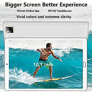2023 Android Tablet 10.1 Inch, 2 in 1 Tablets with Keyboard 64GB ROM+4GB RAM 512GB Expandable, Support 5Ghz WiFi, Bluetooth 5.0, Dual Camera 13+5MP, Quad Core Processor, IPS FHD Tablet PC