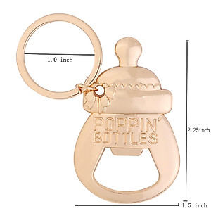 24 Pack POPPIN BOTTLES Key chain Bottle Opener Girl Baby Shower Favors for Guests Girl Baby Shower Souvenirs Bottle Opener,Girl Pink Baby Shower Decoration Supplies (Pink, 24)