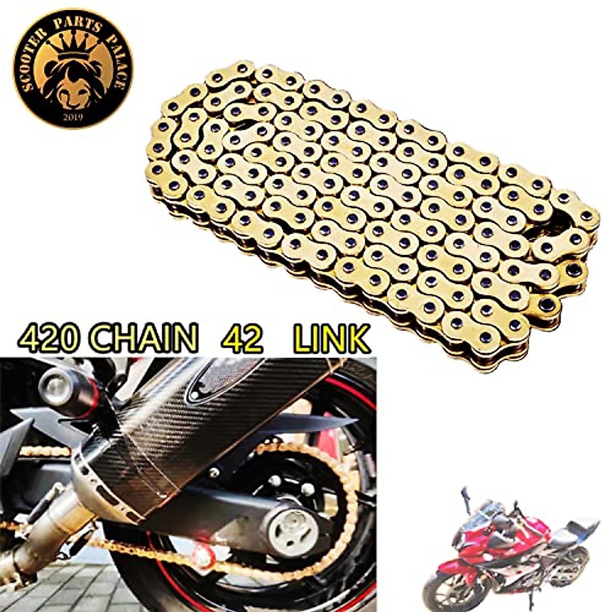 #420 Chain for 50cc 70cc 90cc 110cc 125cc Motorcycle Dirt Pit Bike ATV Quad Go Kart 4 wheeler Honda XR50 CRF50 Yamaha Kawasaki Suzuki