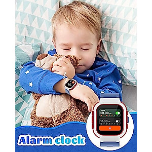 Cloudpoem Smart Watch for Kids Girls Boys, Kids Watch Fitness Tracker Watch with Pedometer Heart Rate Monitor Sleep Tracker Alarm Clocks Puzzle Games Calculator IP68 Waterproof, Kids Gift Blue