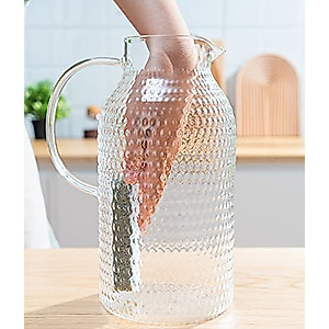 Karafu Glass Pitcher with Lid, Heat Resistant, Easy to Clean, Safe Packing, 100 Oz Borosilicate Water Jug for Hot/Cold Water, Ice tea, Milk and Juice Beverage