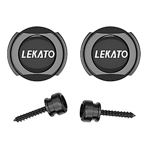LEKATO Bass Guitar Strap Locks for for Electric Guitar & Bass Strap Locks Security Quick Release Strap Guitar Strap Locks Set Retainer System for Electric Acoustic Guitar, Bass, Ukulele Strap (Black)