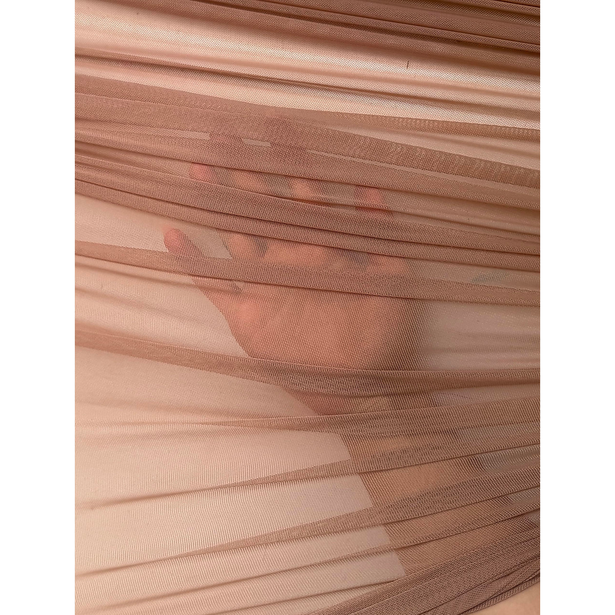 Power Mesh Fabric – 60 inch Width, Lightweight 4-Way Stretch Blend of Synthetic Fibers and Spandex, Perfect for Bra, Control-Topped Pantyhose, and Swimwear Linings (Mocha)