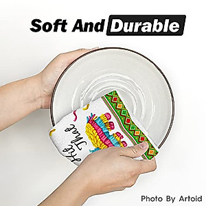 Artoid Mode Fiesta Cactus Gnome Hobby Horse Pepper Morocco Kitchen Towels Dish Towels, 18x26 Inch Seasonal Cinco de Mayo Decoration Hand Towels Set of 4