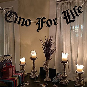 Emo For Life Old English Banner - Gothic Blackletter Garland For Party Decor, Funny Banner, Scene Kid, Pop Punk