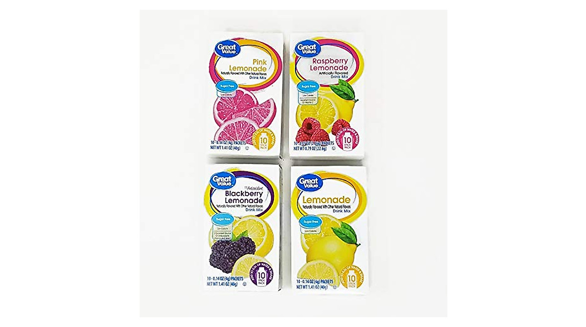 Great Value Low Calorie Sugar-Free Drink Mixes - 4 Pack of Fruit Flavors