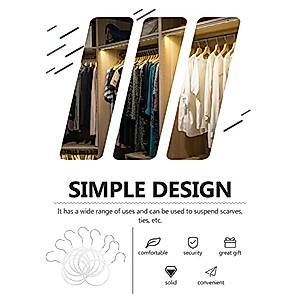 Cabilock 24pcs Circle Shawls Organizing Steel and for Organizer Hanger Wardrobe Belt Bathroom Save Neckties, Saver Pashminas Scarves, Clothes White Non Rack Scarf Clo Accessories