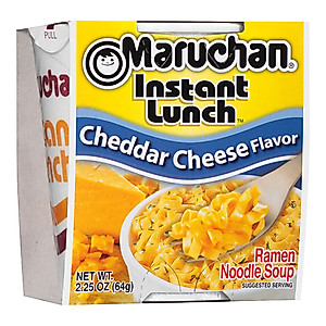 Maruchan Instant Lunch Cheddar Cheese, Ramen Noodle Soup, Microwaveable Meal, 2.25 Oz, 12 Count